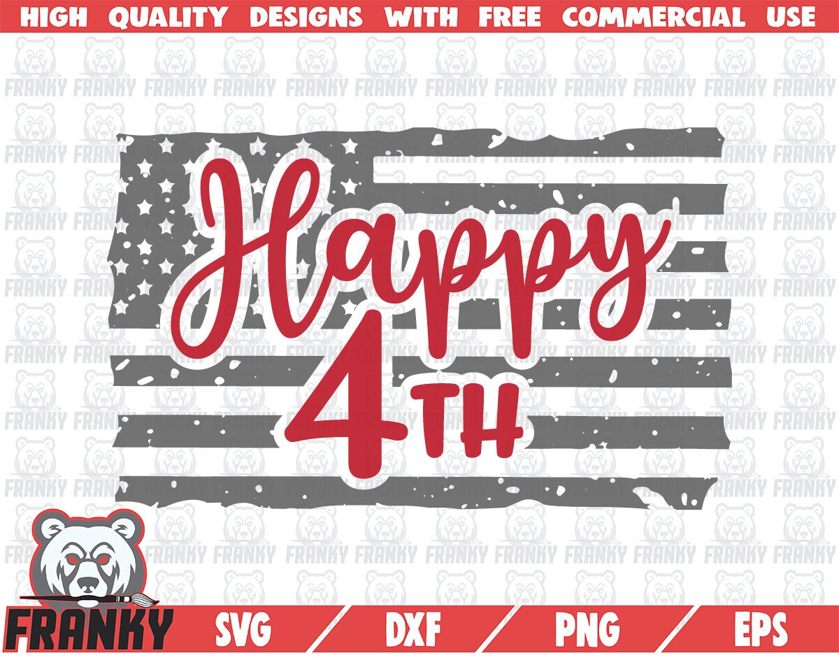Happy 4th SVG Cut File DXF File 4th of July Fourth of - Etsy