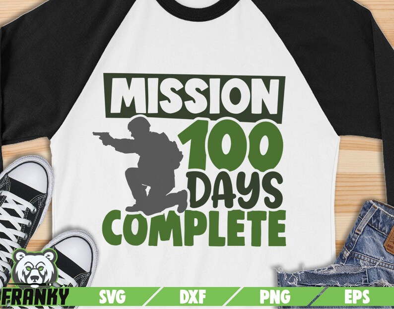 Mission 100 Days Complete SVG DXF File Cut File 100 Days - Etsy