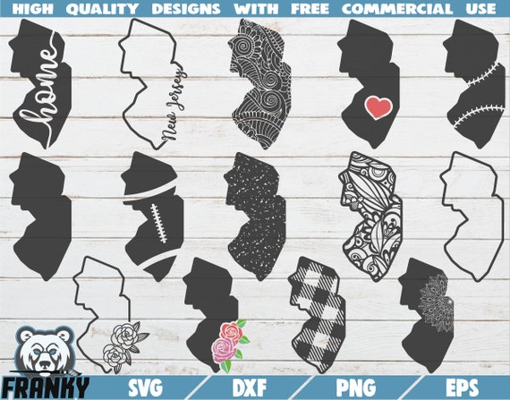 New Jersey SVG 14 Designs Cut Files DXF Files New | Etsy
