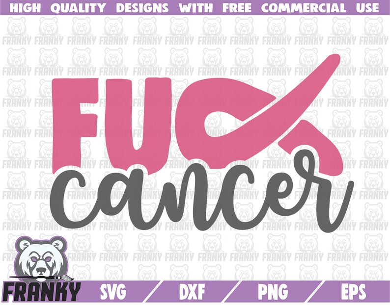 Fu Cancer SVG Cut File DXF File Breast Cancer Svg - Etsy