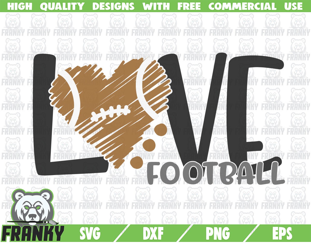 Love Football SVG DXF File Cut File Fotball Shirt Svg - Etsy