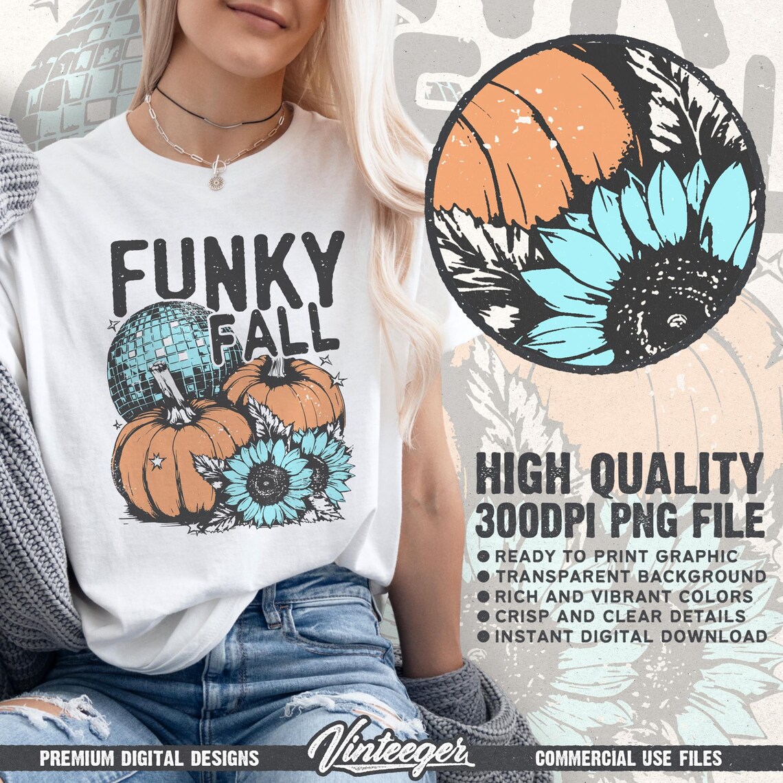 Funky Fall Png | Retro Fall Shirt Design | Fall Sublimation Png ...