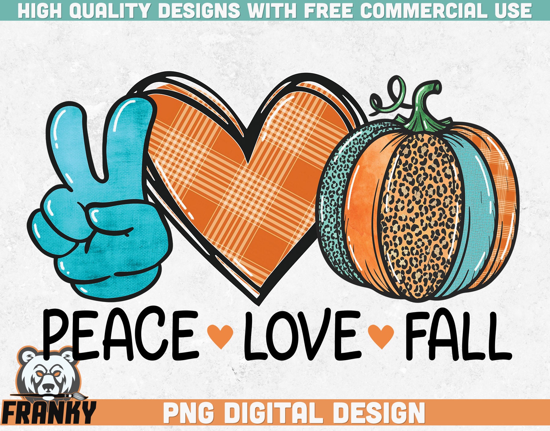Peace Love Fall PNG Sublimation Design Instant Download | Etsy
