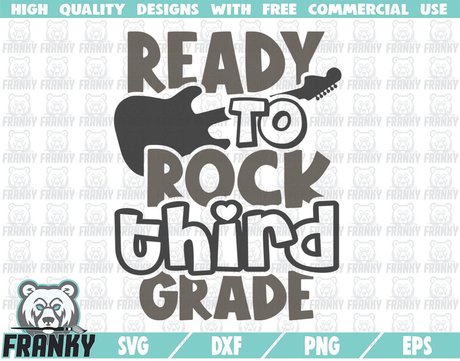 Ready to Rock Third Grade SVG Cut File DXF File 3rd | Etsy