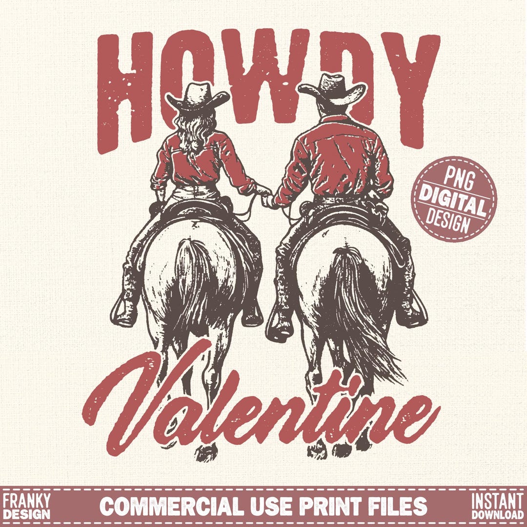 Howdy Valentine PNG Retro Western Valentine's Day Graphic PNG Valentine ...