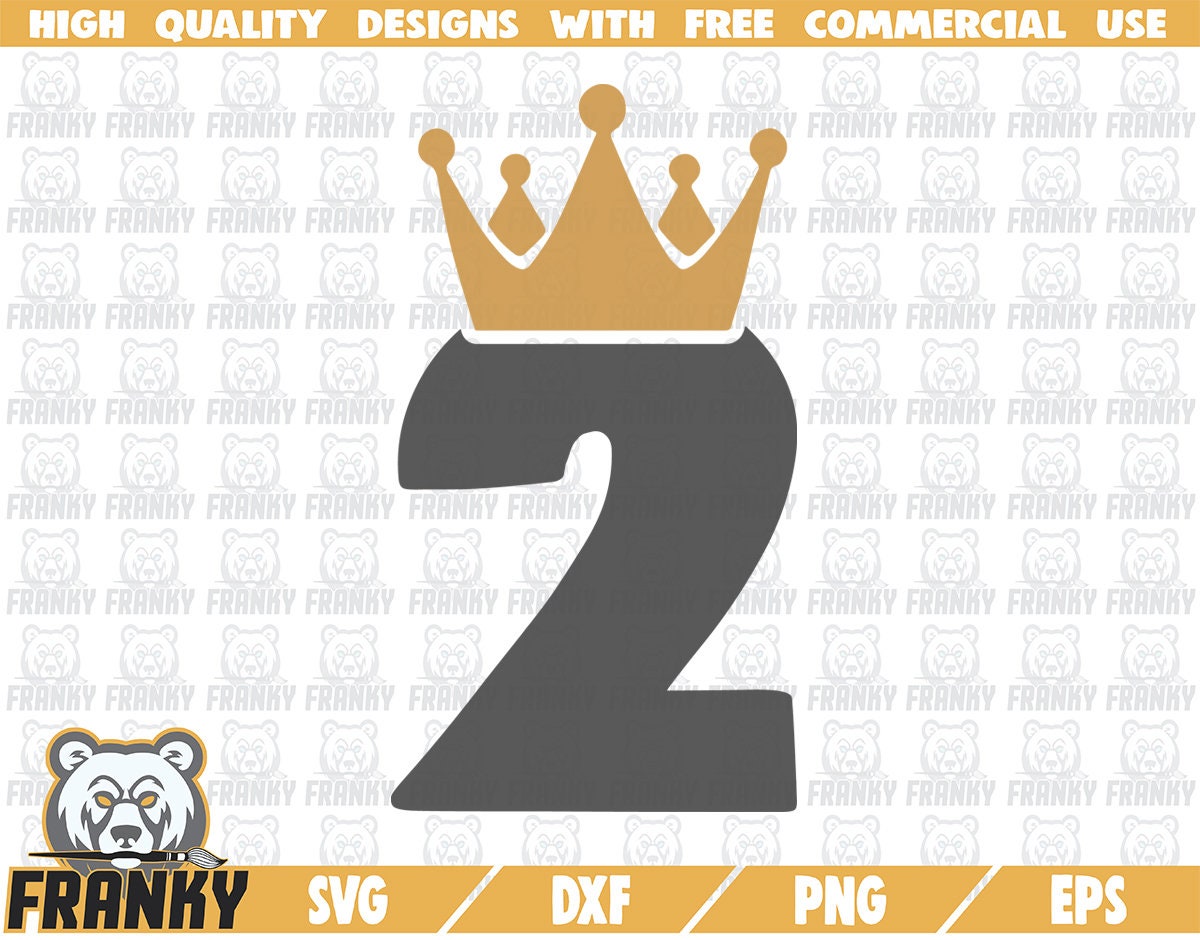 Two With Crown SVG Cut File DXF File Two Years Birthday | Etsy