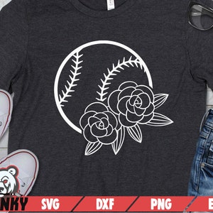 Baseball Ball SVG - Cut File - DXF File - Flowers SVG - Baseball Girl ...