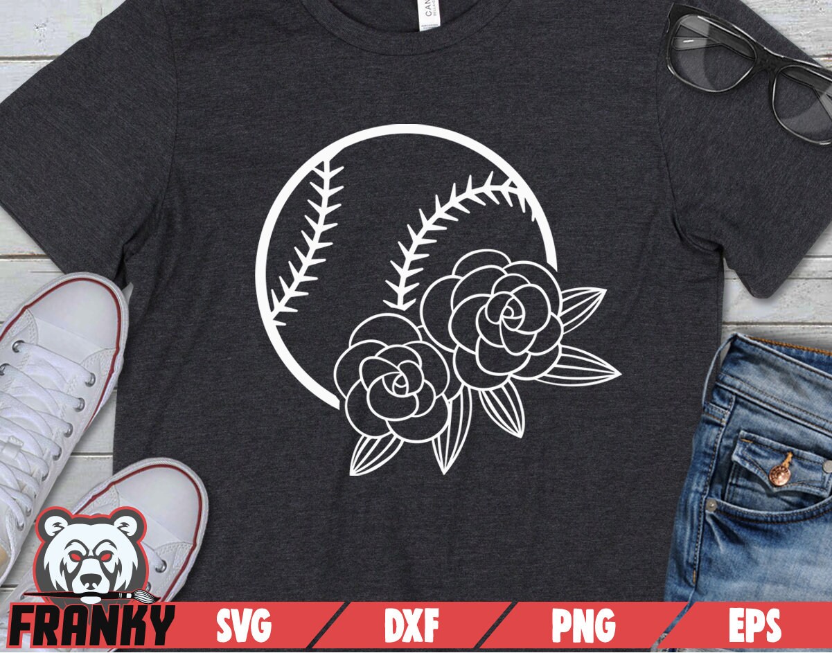 Baseball Ball SVG Cut File DXF File Flowers SVG - Etsy
