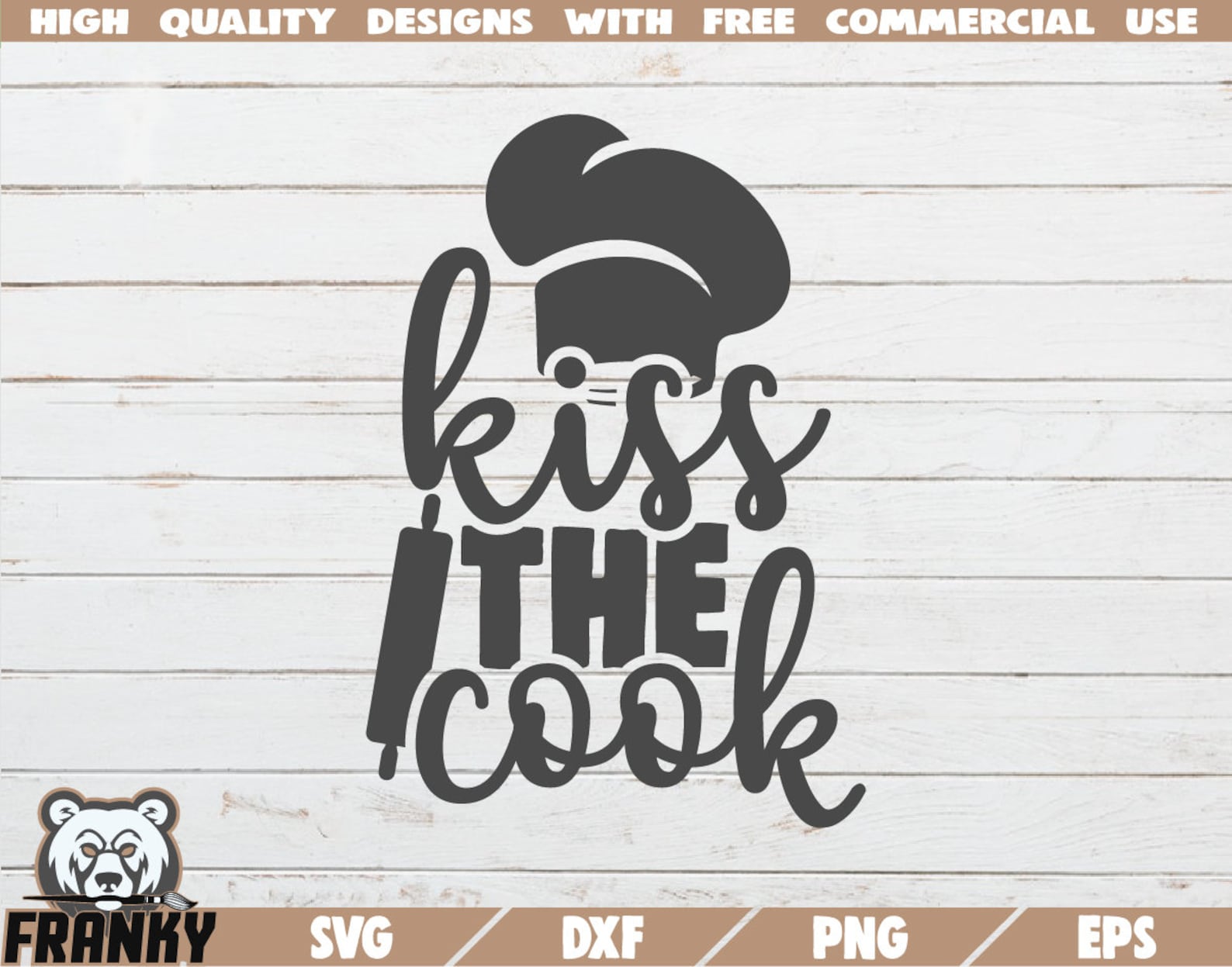 Kiss the Cook SVG Kitchen svg Kitchen decal svg Dish | Etsy