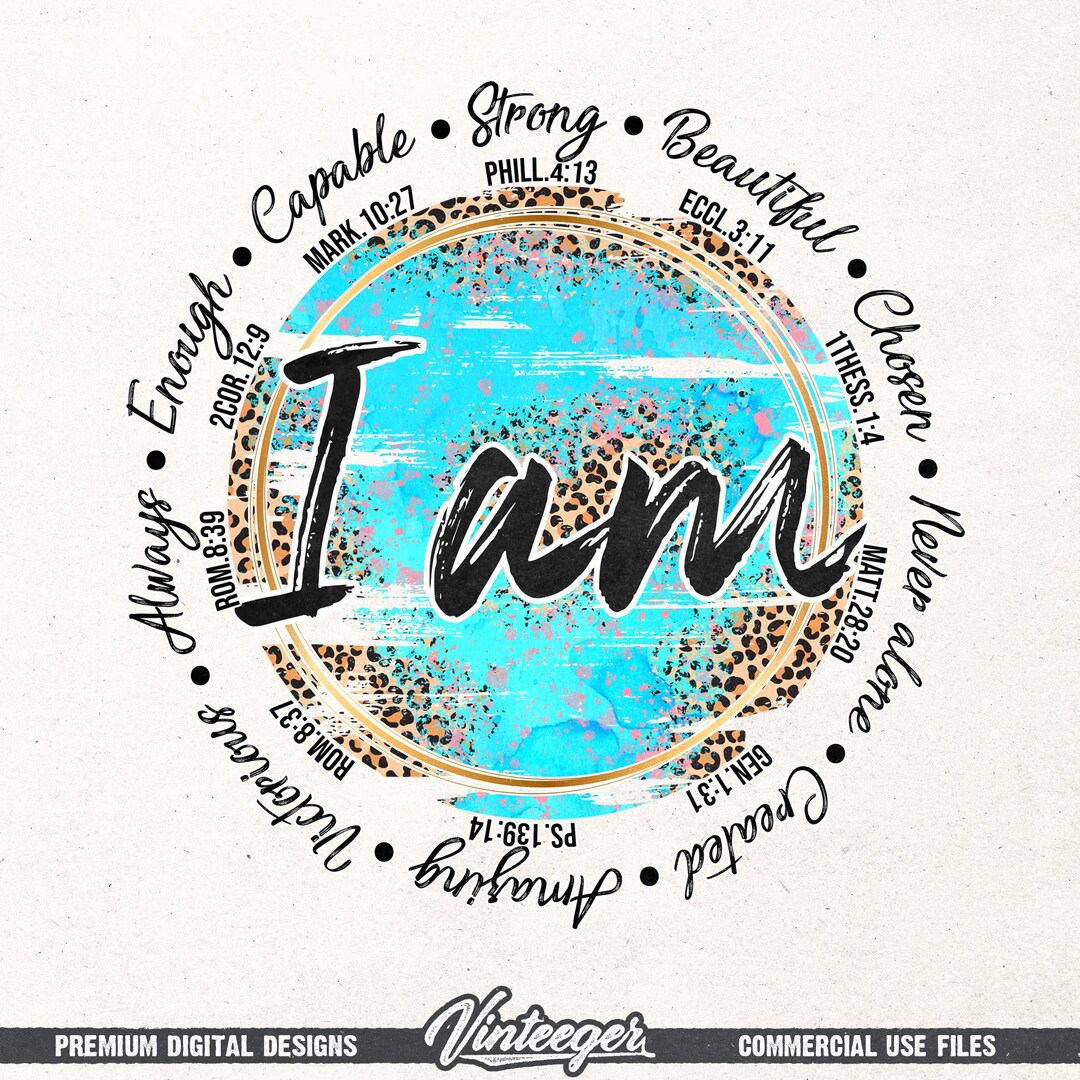 I Am PNG | Sublimation Design | Instant Download | Inspirational Design ...