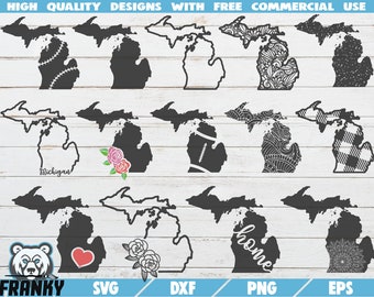 Michigan Upper Peninsula Map SVG Michigan Map SVG Michigan - Etsy