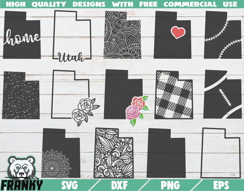 Utah SVG 14 Designs Cut Files DXF Files Utah State - Etsy