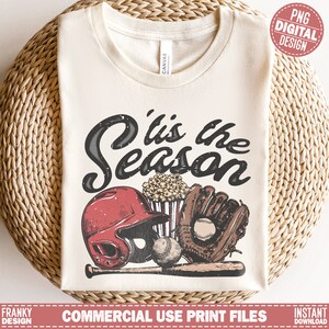 Tis the Season Png | Retro Baseball Design Png | Basebal Sublimation ...