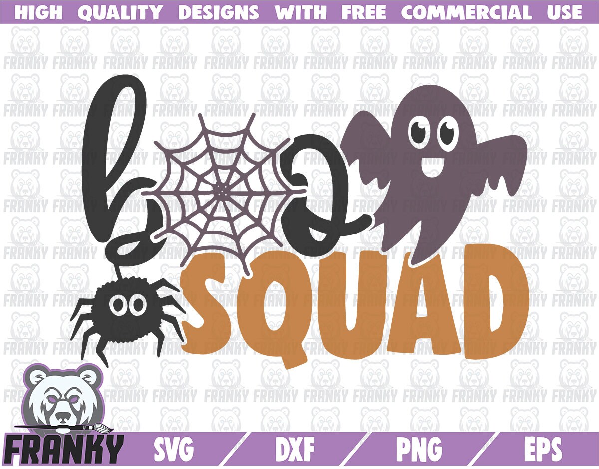 Boo Squad SVG Cut File DXF File Halloween Shirt SVG - Etsy