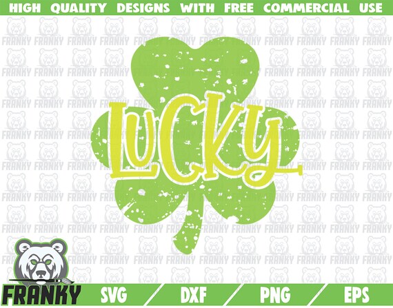 Lucky SVG Lucky Cut File Lucky DXF Clover Svg Grunge - Etsy Israel