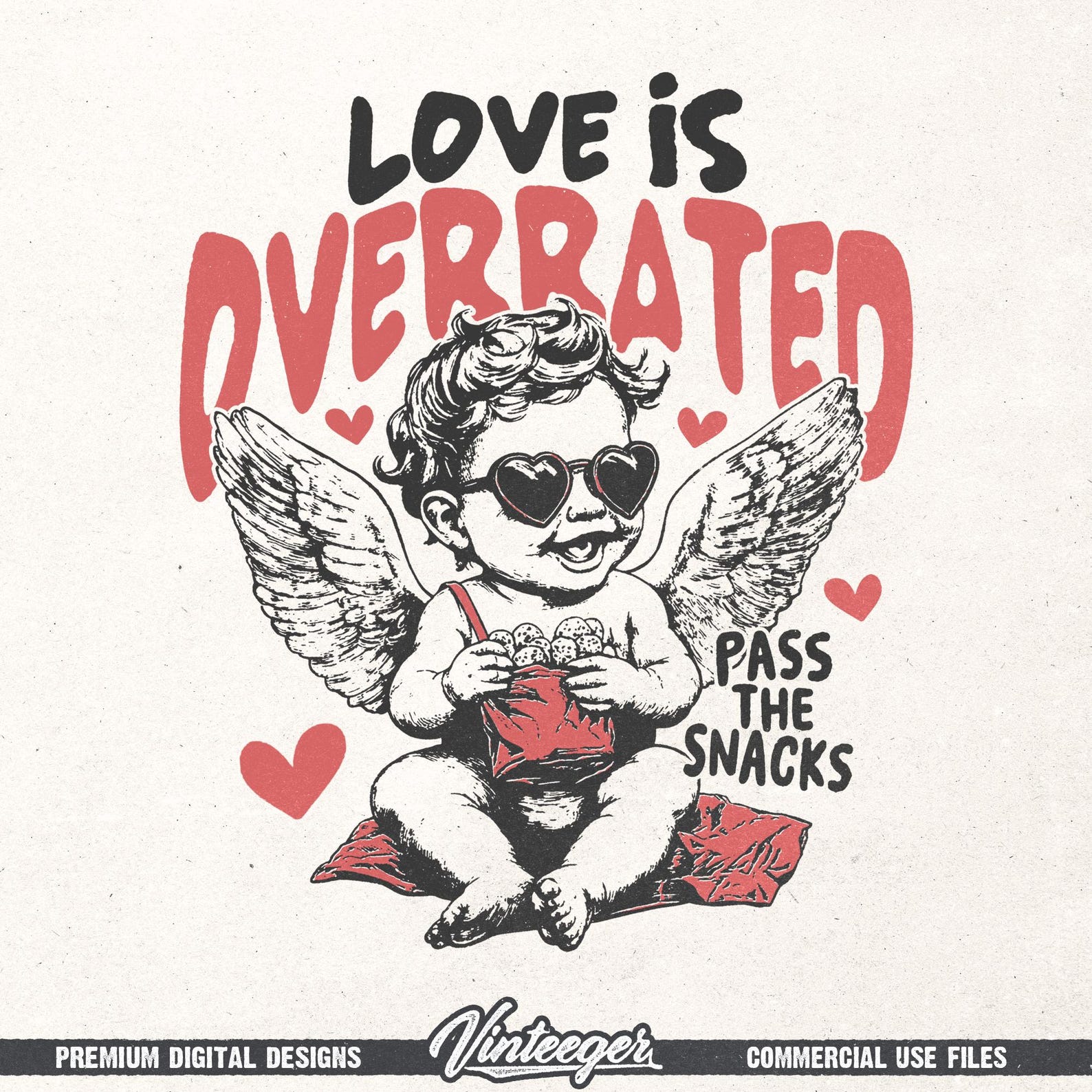 Love is Overrated PNG - Funny Valentine's Day Graphic PNG - Valentine ...