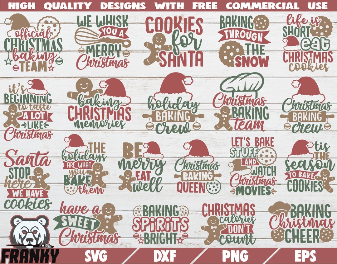 Christmas Baking SVG Bundle - 20 Designs - Instant Download - Printable ...