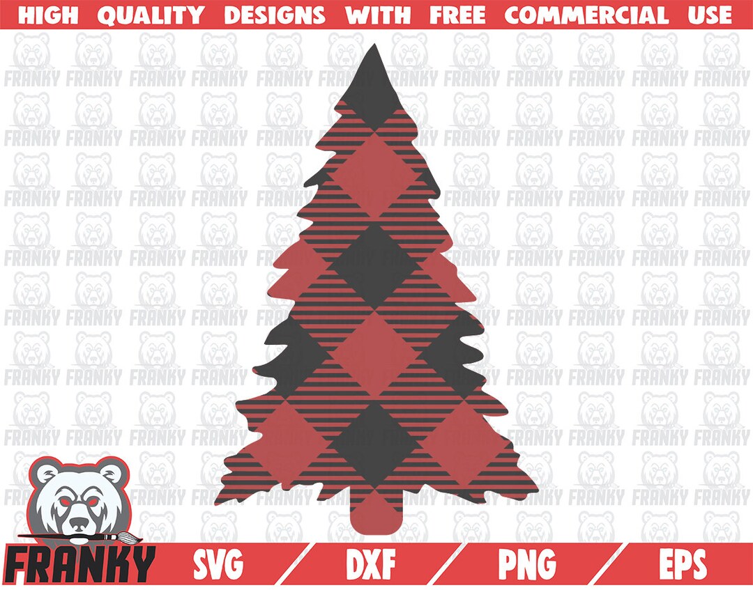Plaid Christmas Tree SVG - Cut File - DXF File - Buffalo Plaid Svg ...