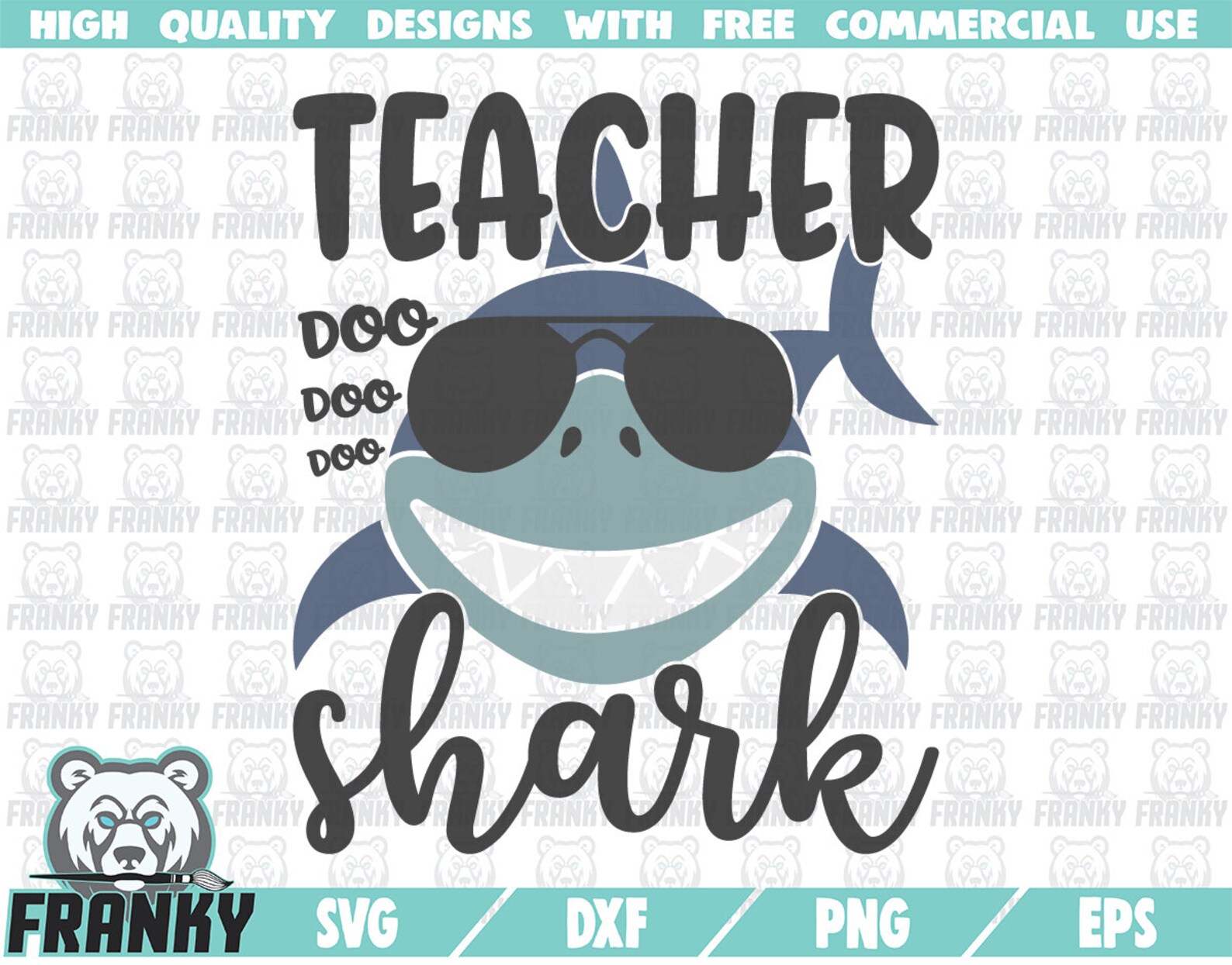 Teacher Shark SVG Cut File DXF File Teacher Shark Shirt - Etsy