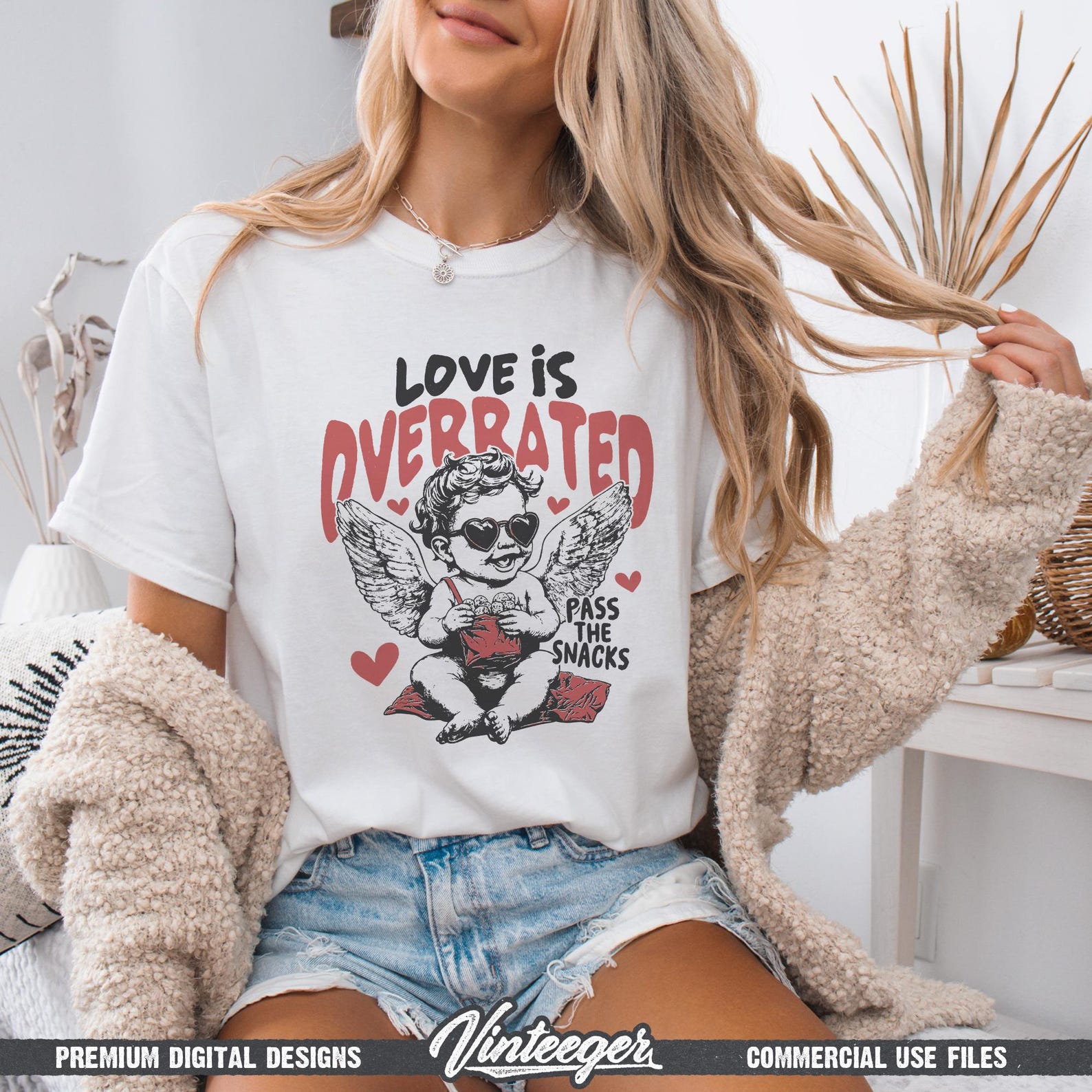 Love is Overrated PNG - Funny Valentine's Day Graphic PNG - Valentine ...