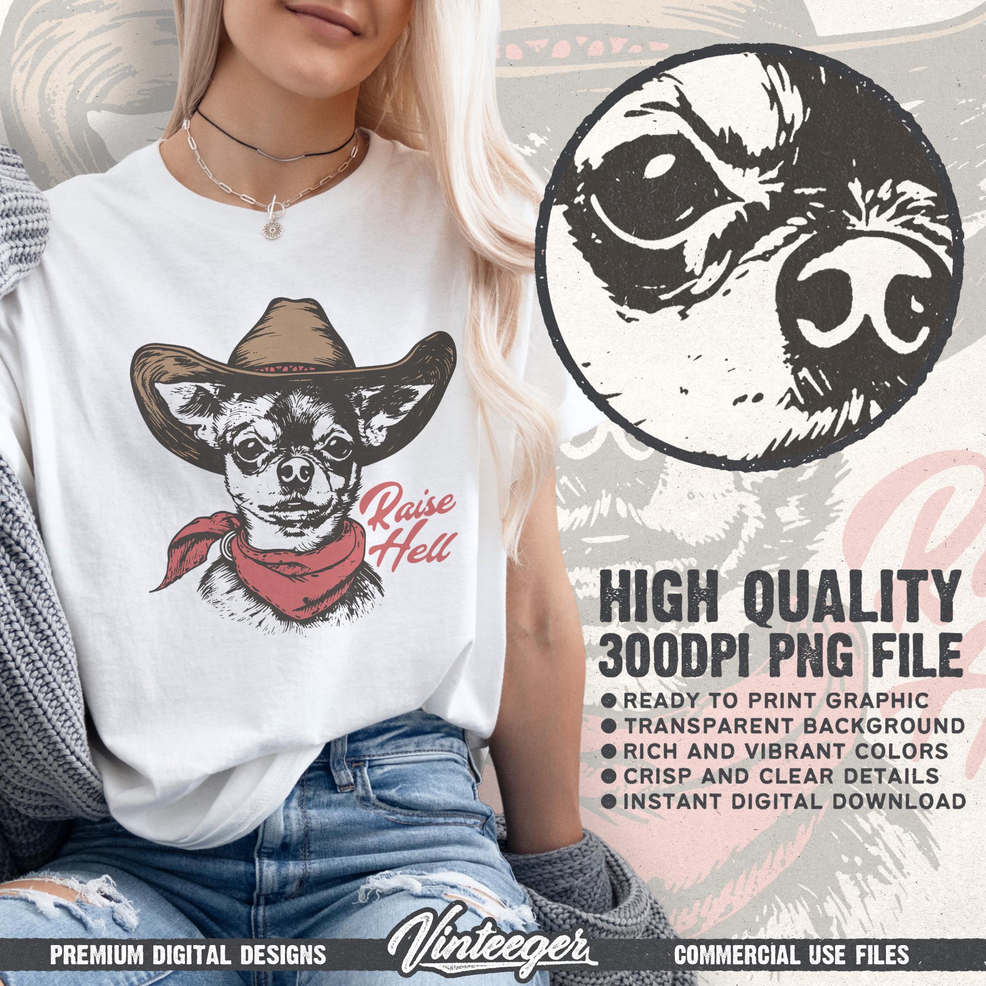 Raise Hell Png | Western Sublimation Png | Cowboy Chihuahua Png | Funny ...