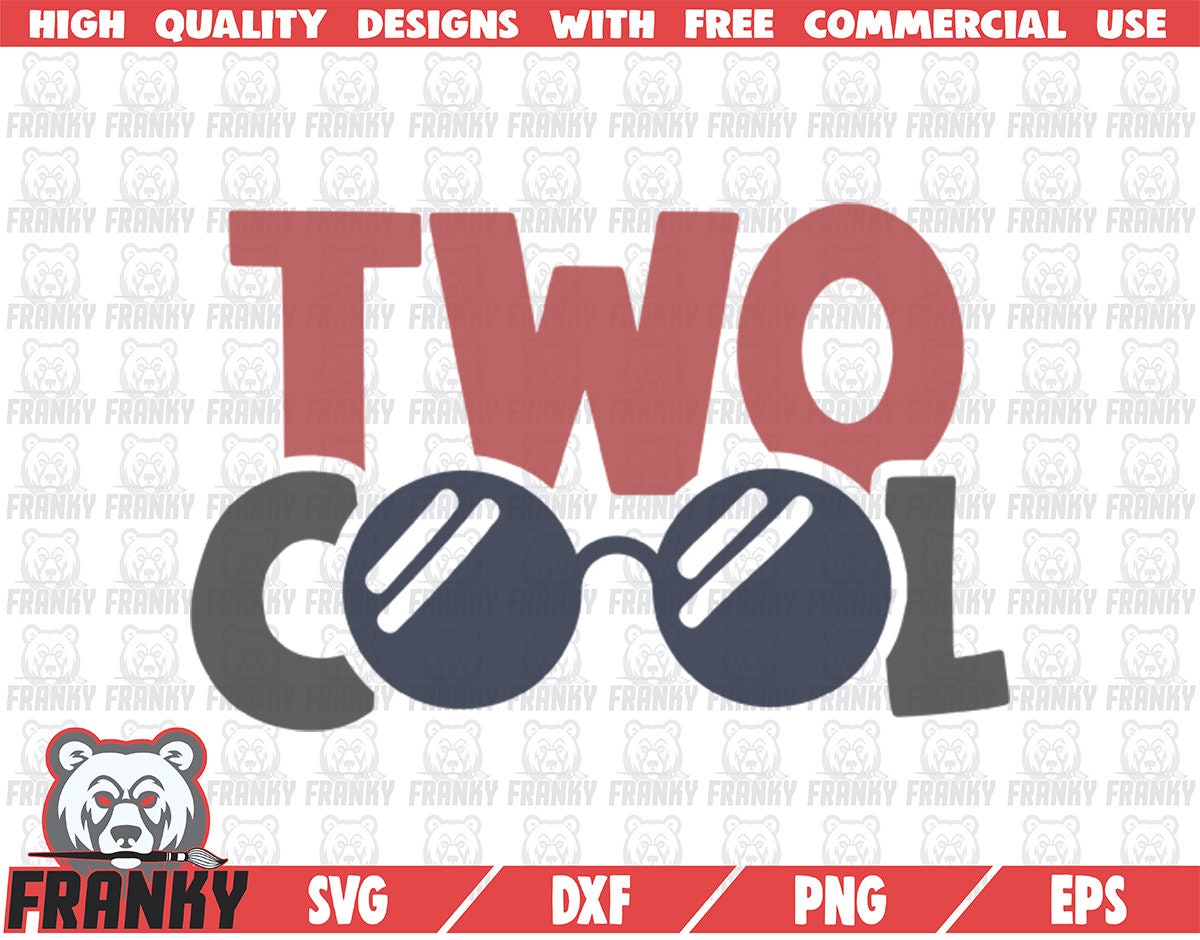 Two Cool SVG Cut File DXF File Two Years Birthday SVG - Etsy Denmark