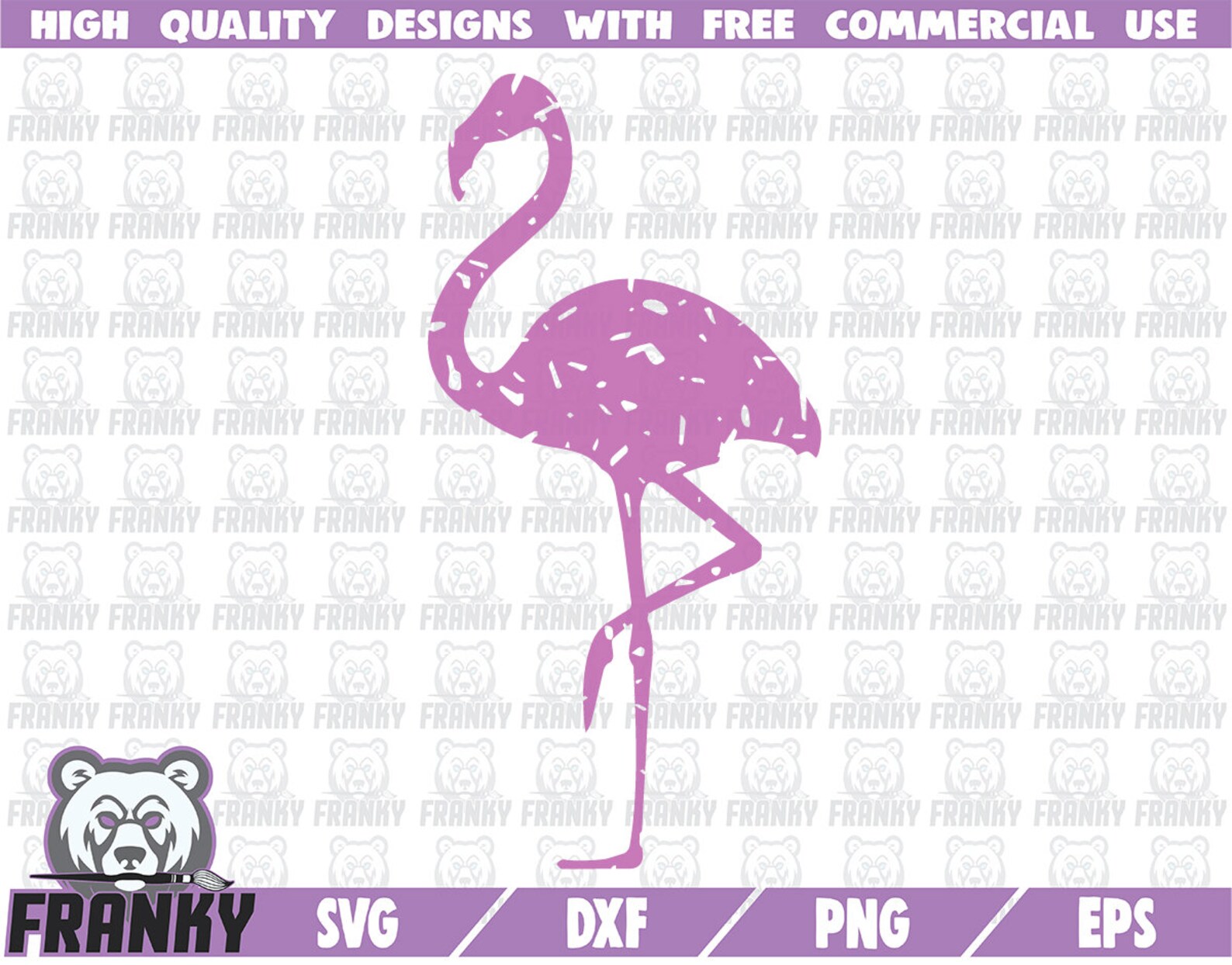 Distressed Flamingo SVG Cut File DXF File Flamingo Bird - Etsy