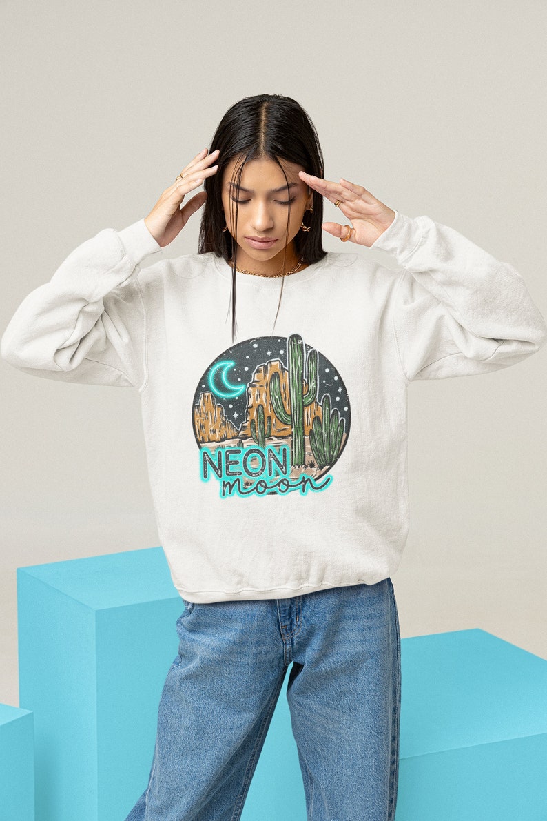 Neon Moon PNG Sublimation Design Instant Download - Etsy