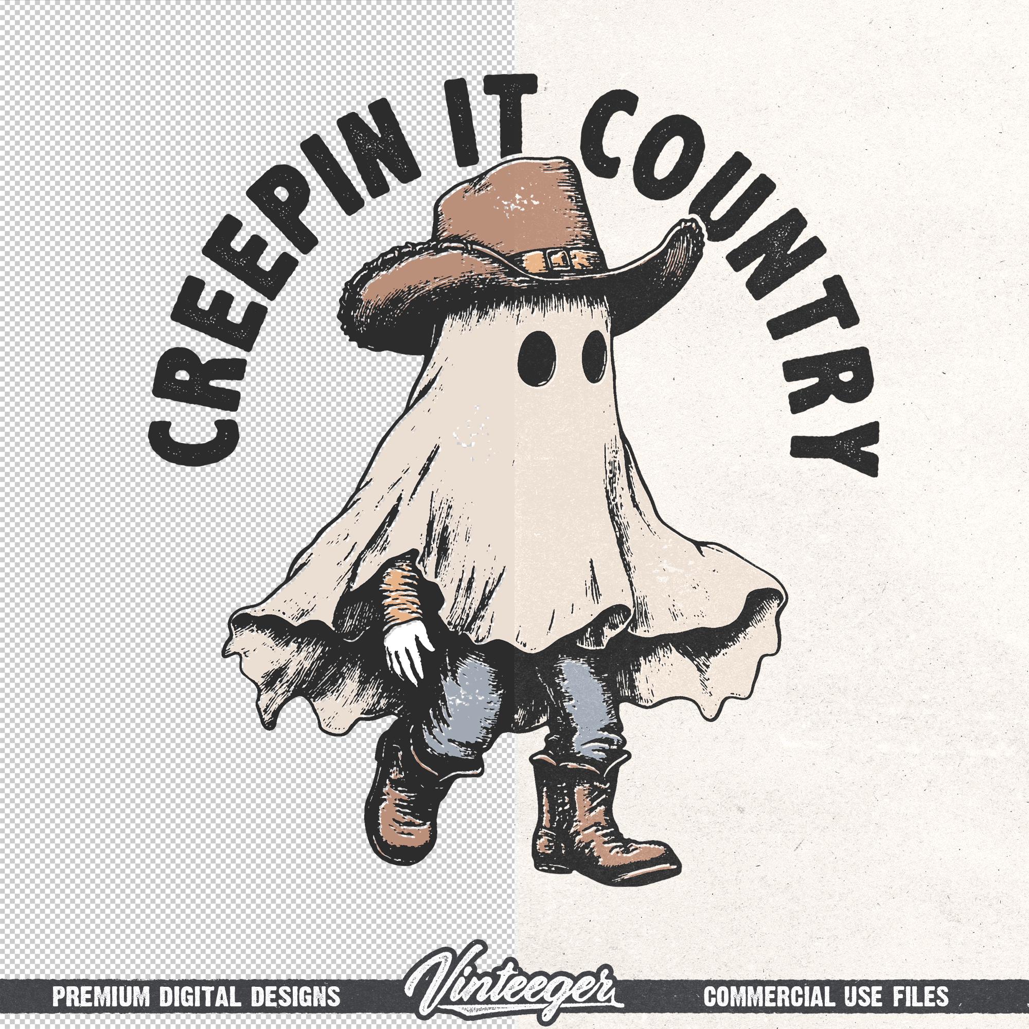 Creepin It Country Png | Halloween Shirt Design | Western Halloween Png ...