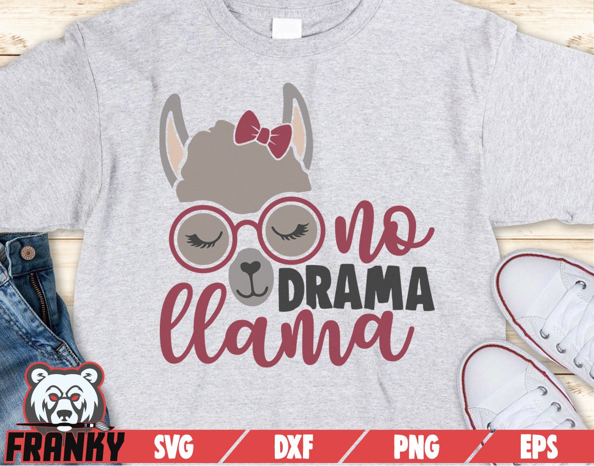 No drama llama SVG Cut file DXF file Cute llama svg | Etsy