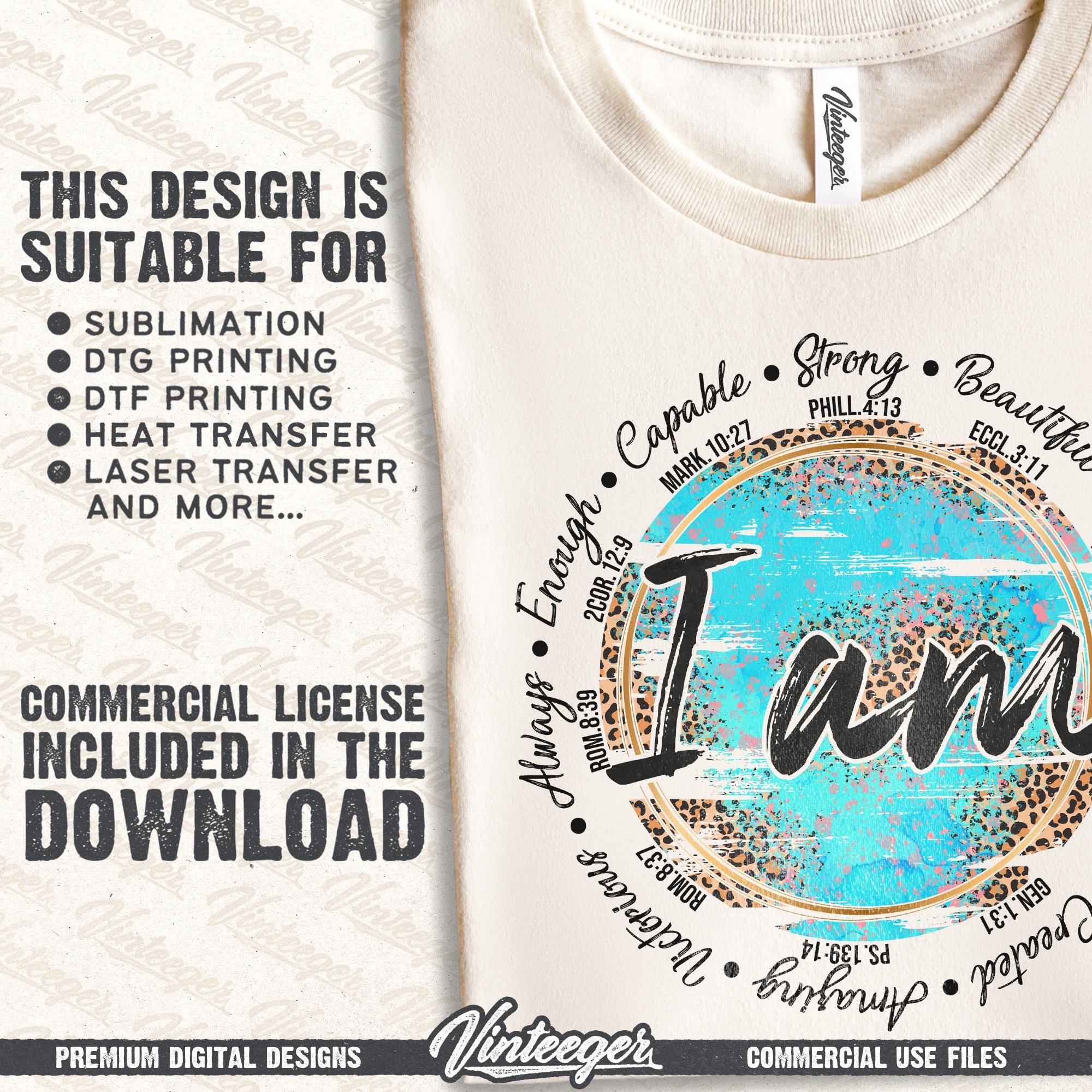 I Am PNG | Sublimation Design | Instant Download | Inspirational Design ...