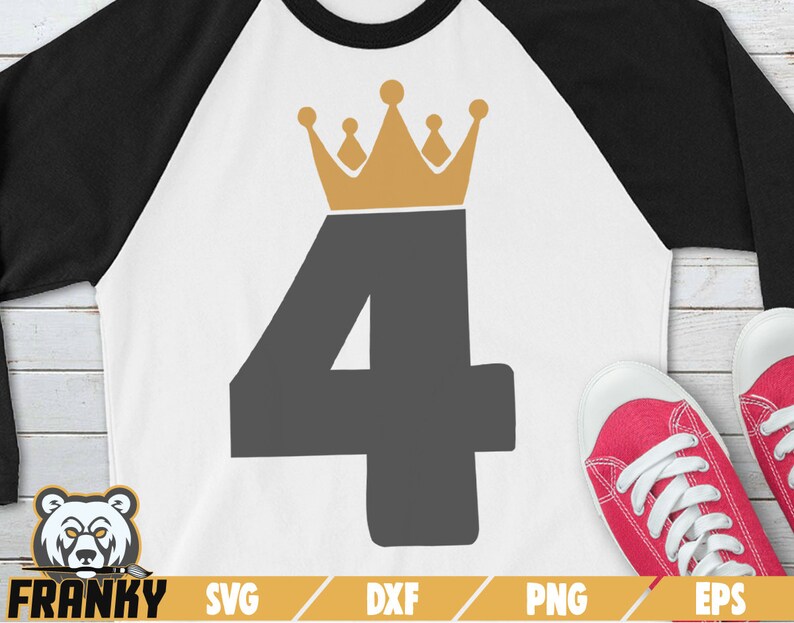 Four With Crown SVG Cut File DXF File Four Years - Etsy