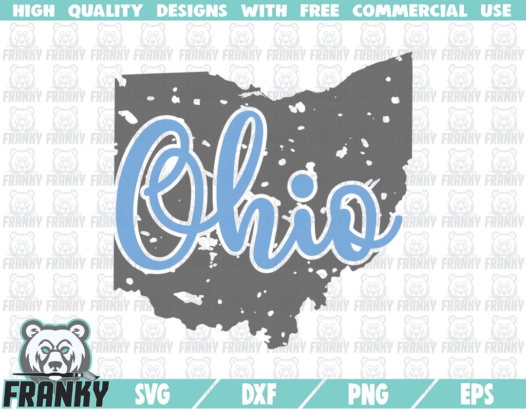 Ohio SVG - DXF File - Cut File - Grunge Ohio - Distressed Ohio - Ohio ...