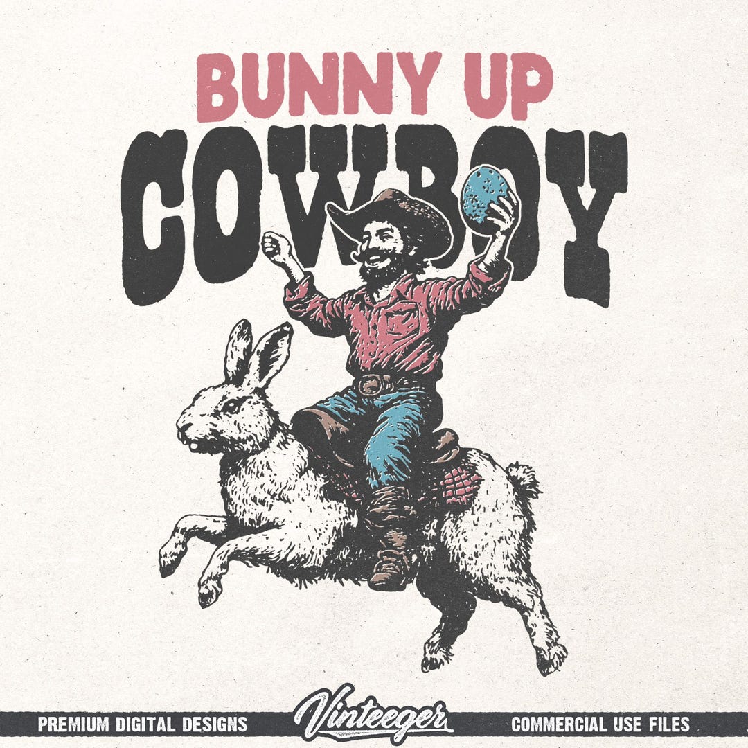 Bunny up Cowboy PNG - Funny Western Easter Design PNG, Easter Cowboy ...