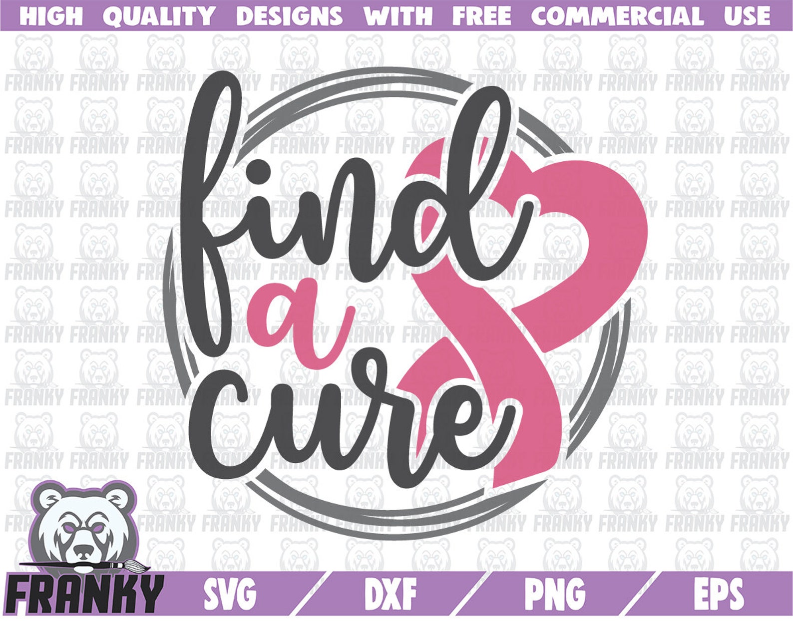 Find a Cure SVG Cut File DXF File Breast Cancer Shirt - Etsy