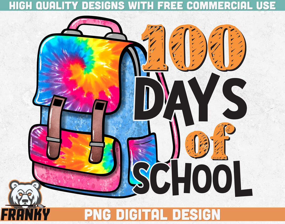 100 Days of Schoool PNG Design | Sublimation Design | School Shirt ...
