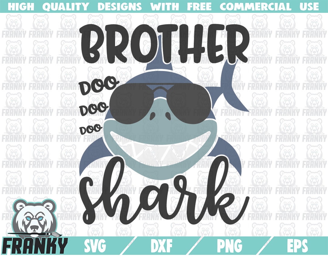 Brother Shark SVG - DXF File - Cut File - Brother Svg - Family Shark ...