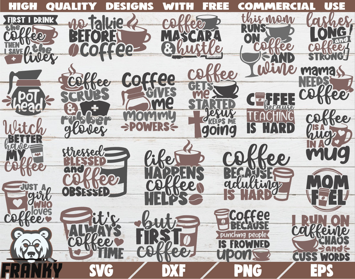Coffee Bundle SVG 22 Designs Cut Files DXF Files - Etsy