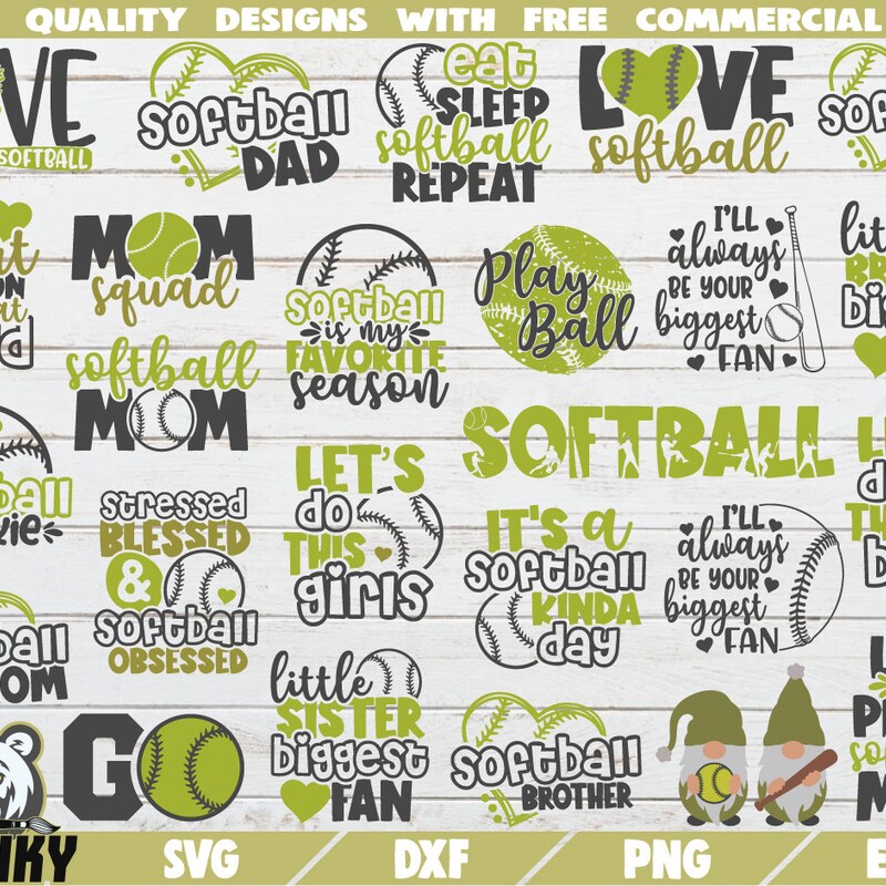 Softball Svg Files - Etsy