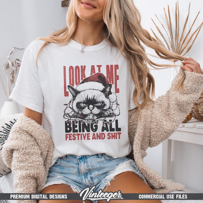 Funny Christmas T-shirt Design PNG - Christmas Design for Sublimation ...