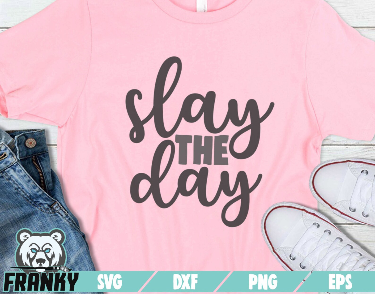 Slay the Day SVG Cut File DXF File Motivational Quote - Etsy