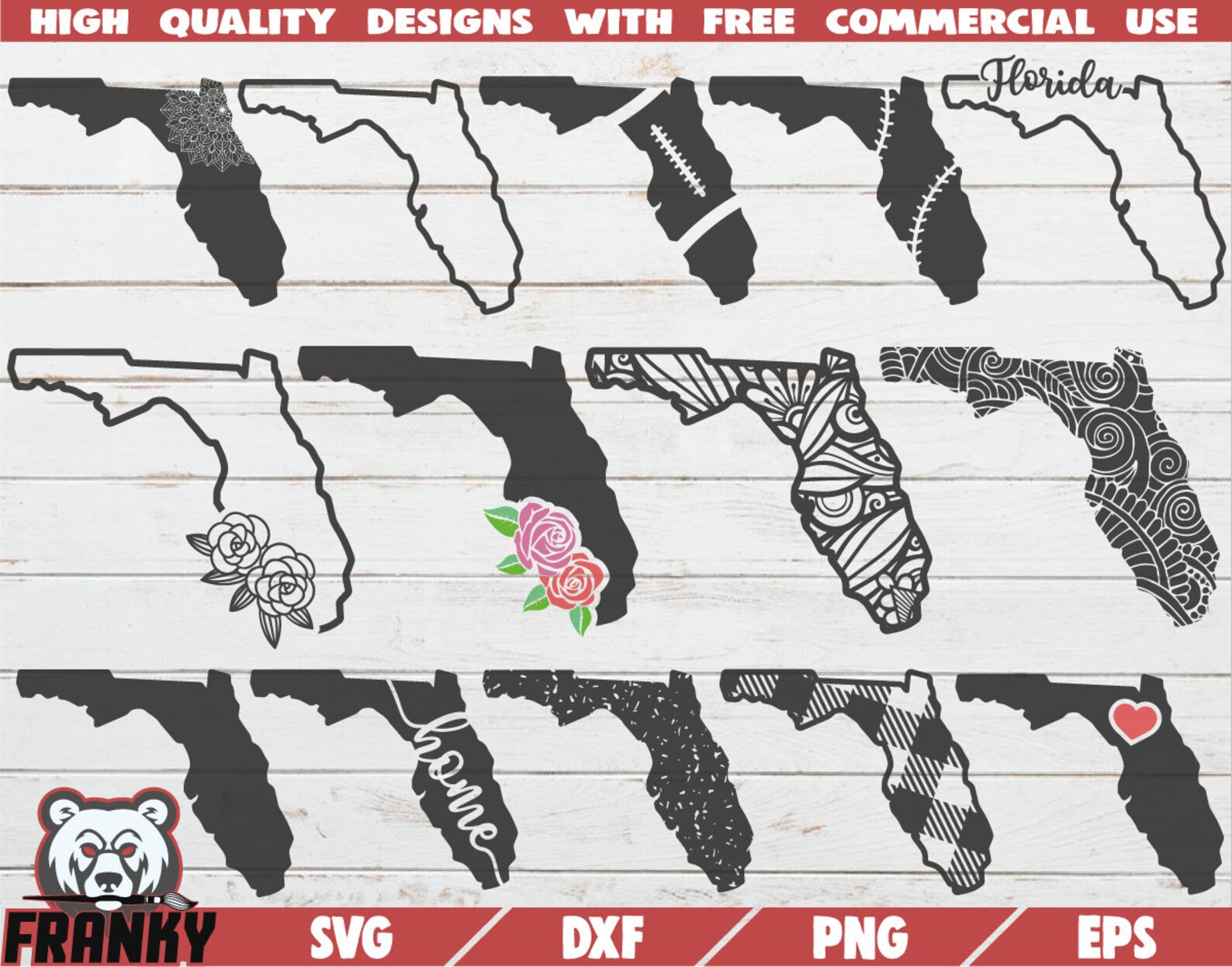 Florida SVG 14 Designs Cut Files DXF Files Florida | Etsy