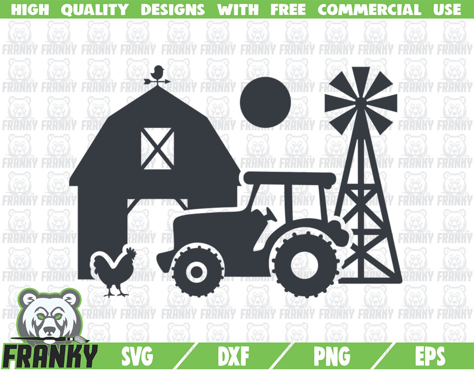 Farm clip art SVG Cut file DXF file Farm life SVG Farm | Etsy