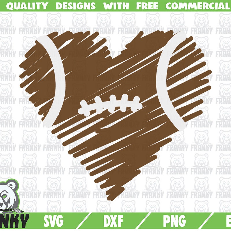 Football Heart Svg - Etsy