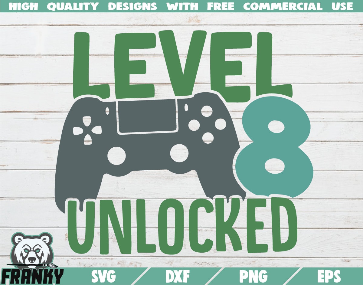 Level 8 Unlocked SVG Instant Download Printable Cut File - Etsy Hong Kong