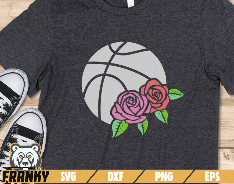 Basketball Ball With Roses SVG Cut File DXF File - Etsy