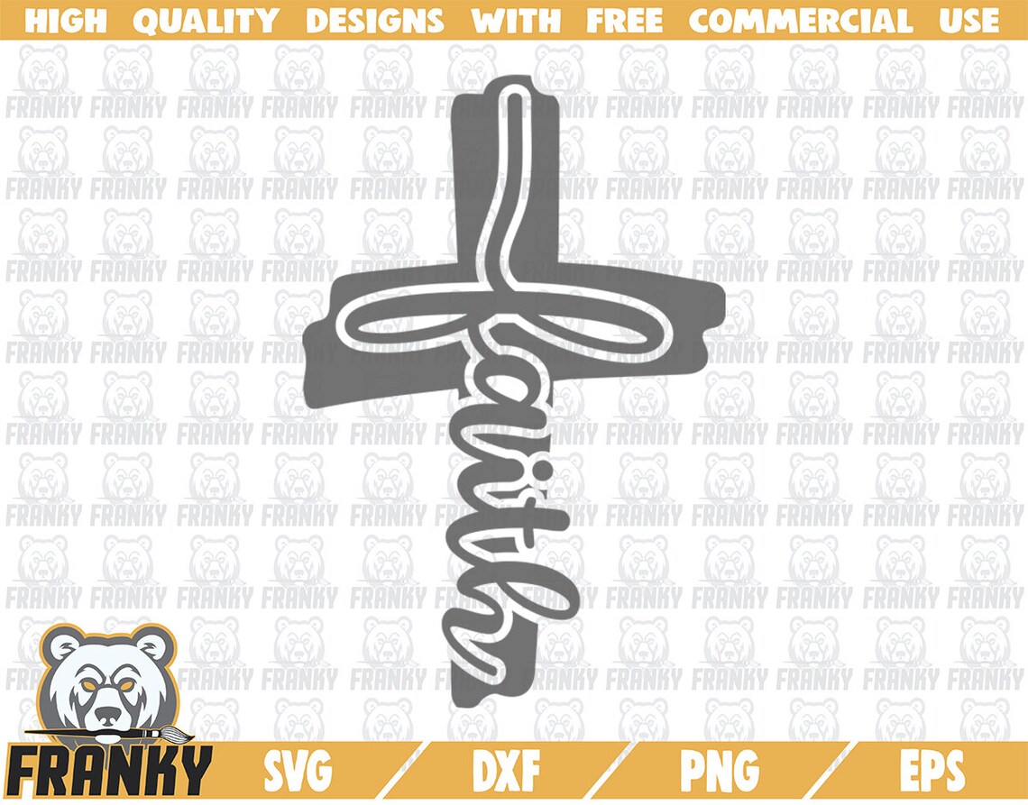 Faith Cross Svg Cut File Dxf File Christian Svg Etsy