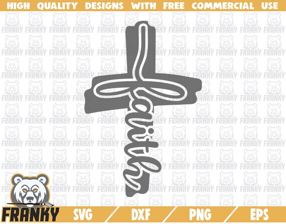 Faith Cross SVG Cut File DXF File Christian Svg | Etsy