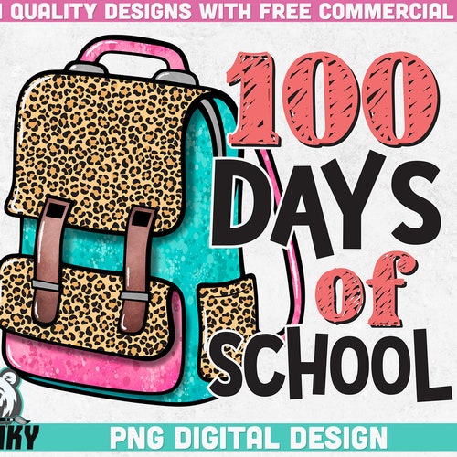 Leopard 100 Days of School Png-sublimation-teacher Png-school - Etsy