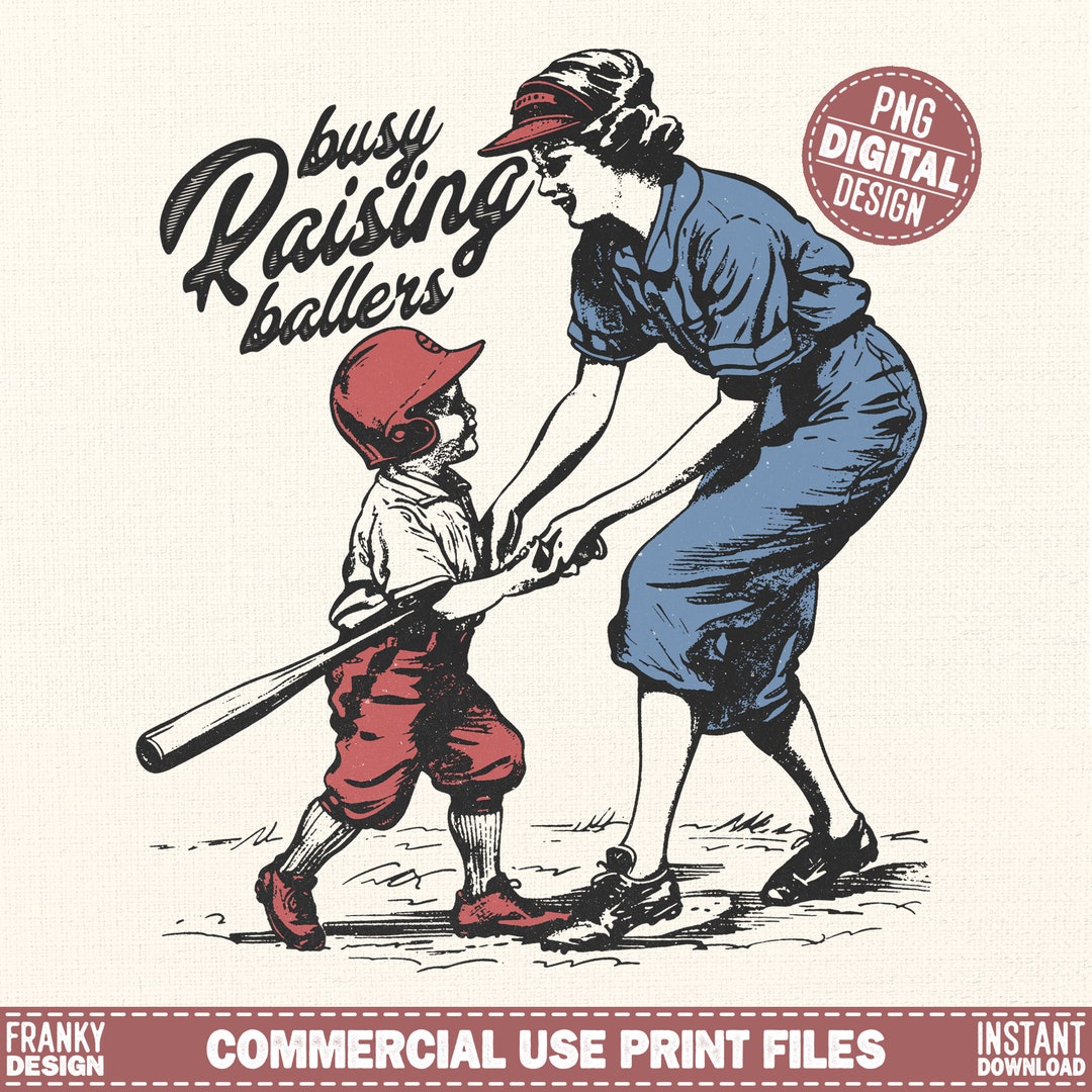 Busy Raising Ballers Png | Retro Baseball Design | Baseball Mom Shirt ...